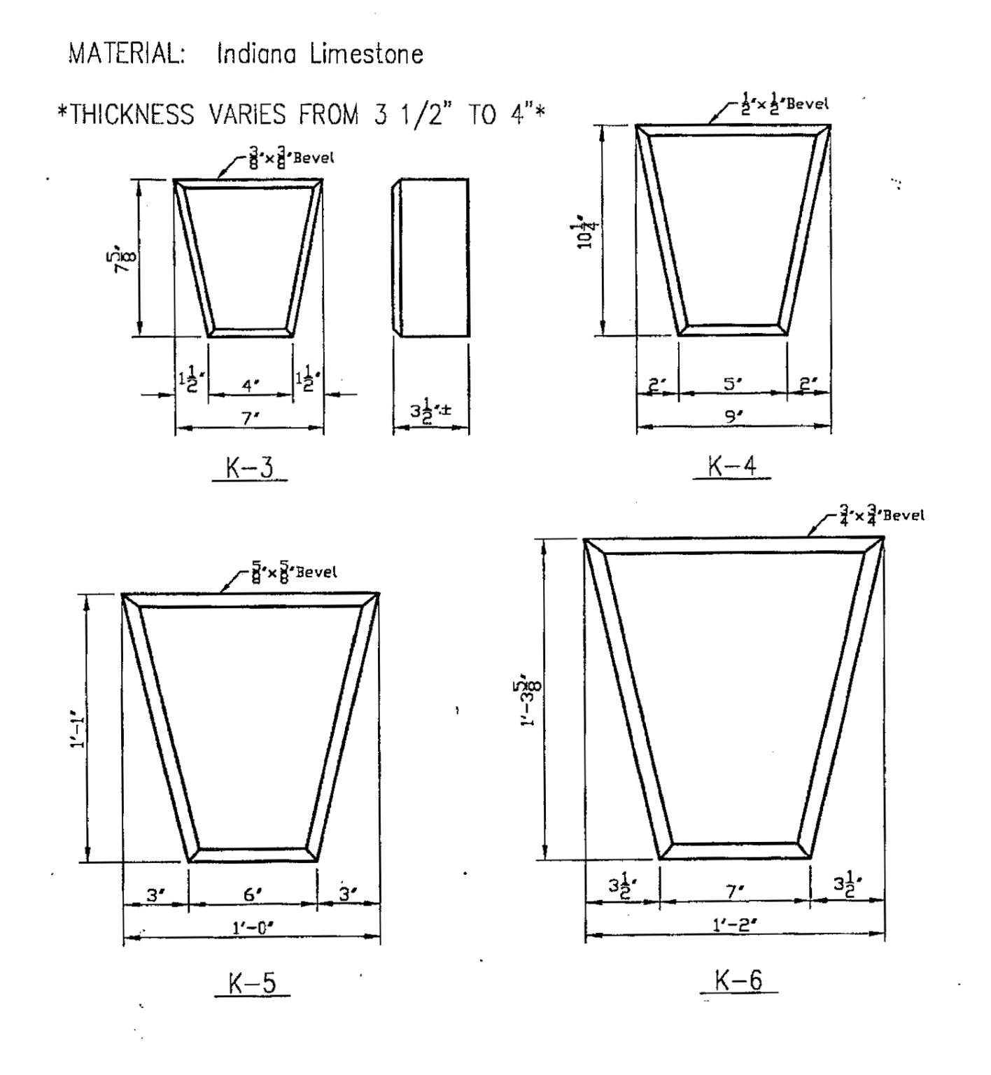 Limestone Beveled Keystone Specifications - Liberty Limestone
